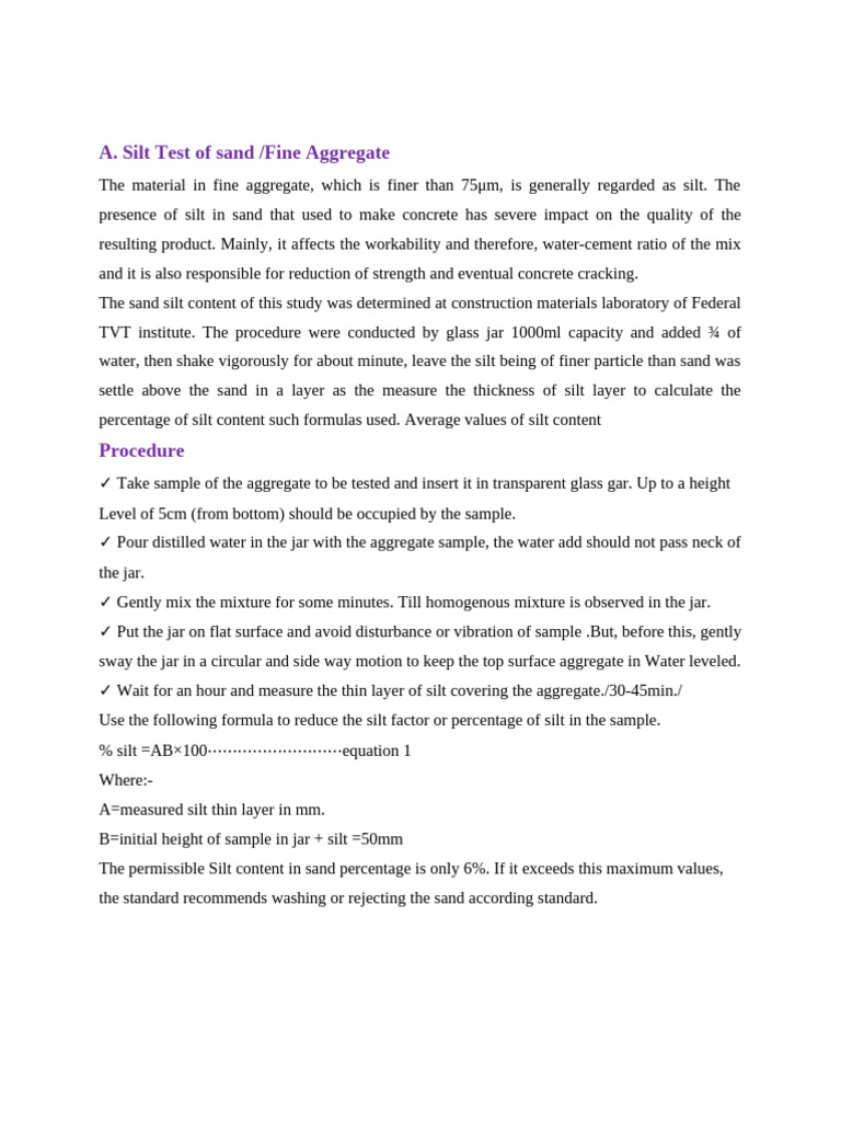 Silt Test Guide for Construction Pros | PDF