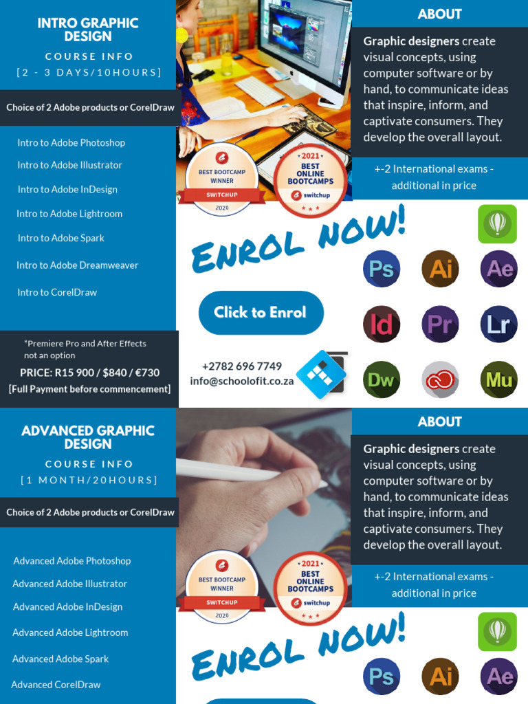 Adobe Graphic Design Courses Overview | PDF | Adobe Photoshop | Computing