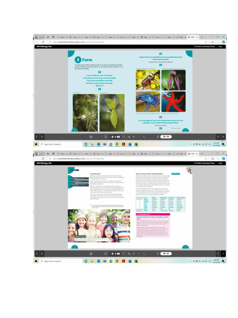 Forms - Myp Ib Biology | PDF