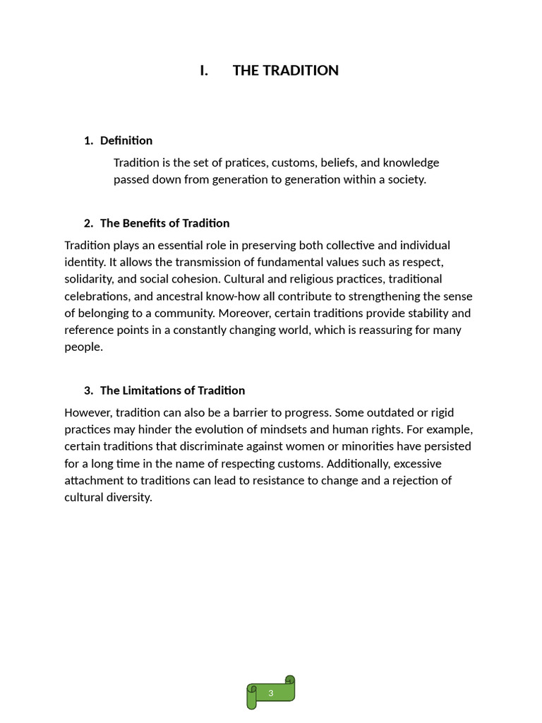 Understanding Tradition: Benefits and Limits | PDF