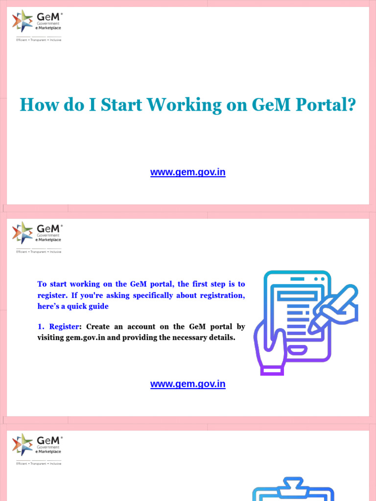 Starting Guide for GeM Portal Users | PDF