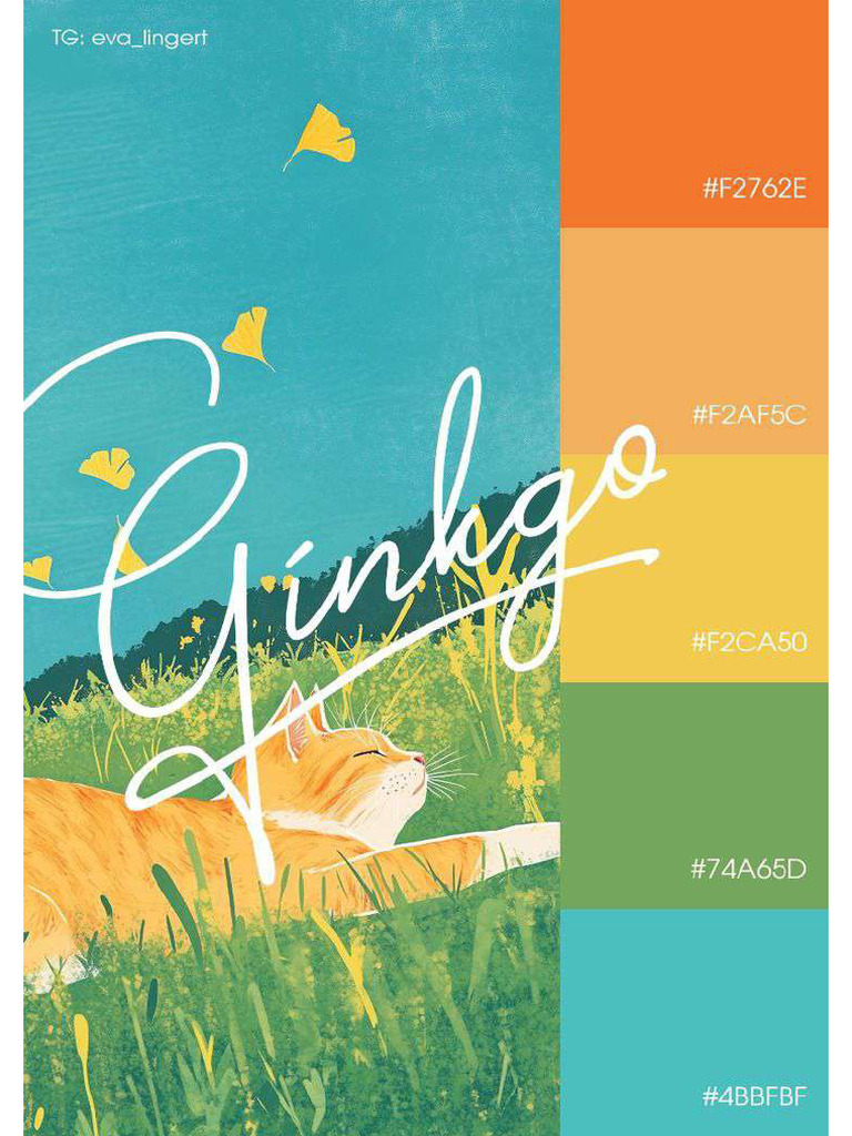 Color palette Ginkgo Cat | PDF