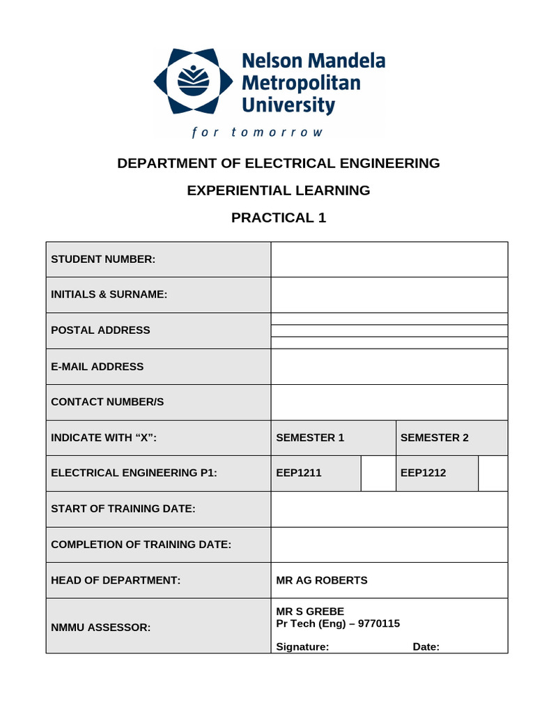 electrical-P1-logbook-2011 | PDF | Electrical Network | Mentorship