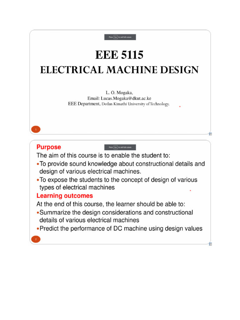 Electrical Machine Design | PDF