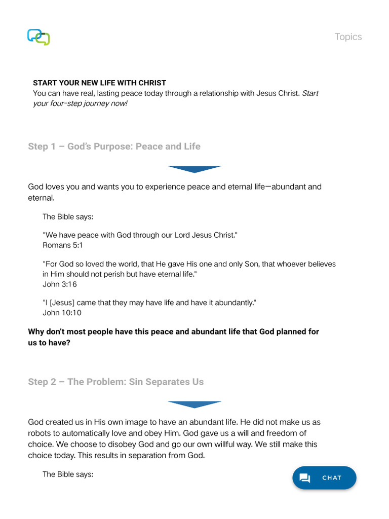 Steps to Peace with God | PDF | Jesus | Eternal Life (Christianity)