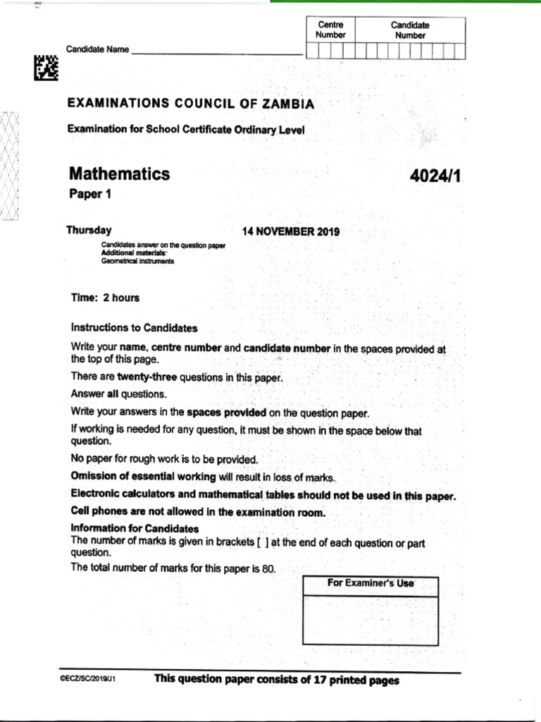 P1 Maths 2019 | PDF | Mathematics | Geometry