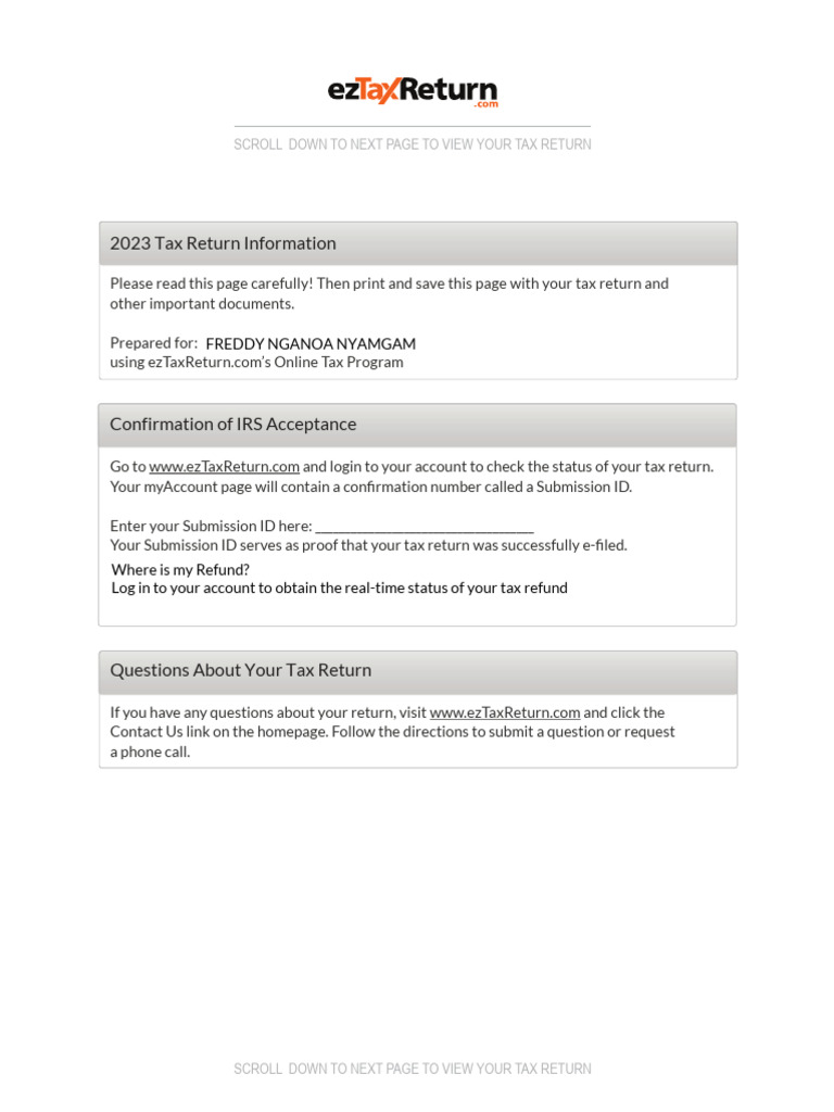 Federal Tac Return 2023 | PDF