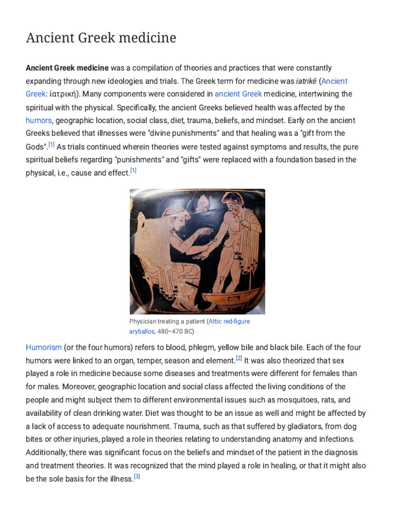 Ancient Greek Medicine - Wikipedia | PDF | Medicine