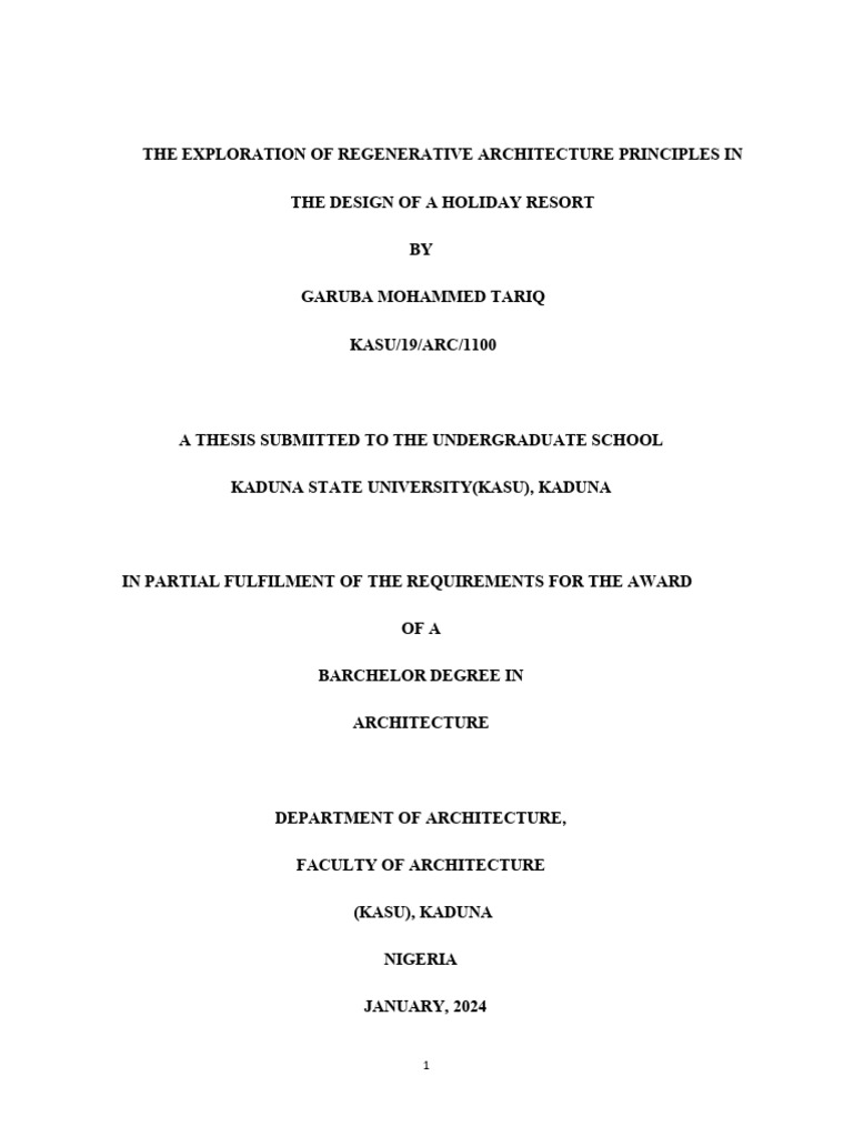 TARIQ PROJECT 1100 | PDF | Resort | Sustainability