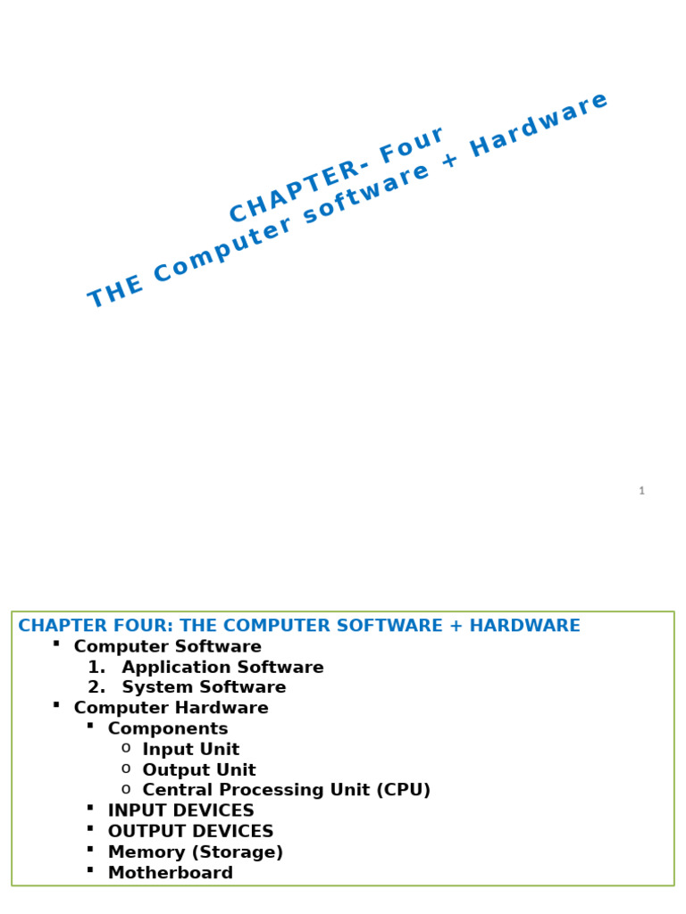 Chapter 4 - Computer Software + Hardware | PDF | Computer Data Storage | Computer Monitor