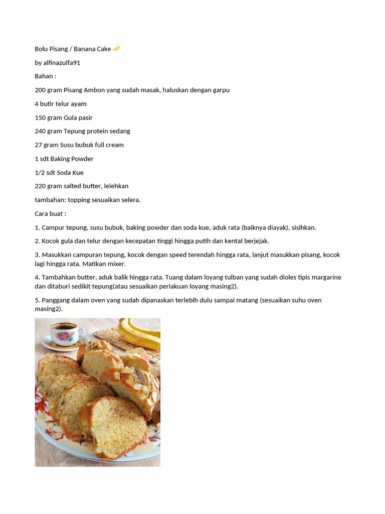 Bolu Pisang | PDF