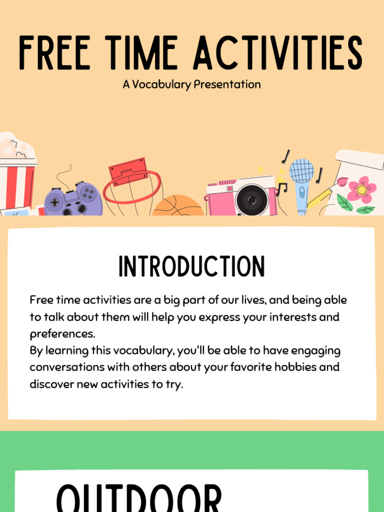Free Time Vocabulary for Students | PDF