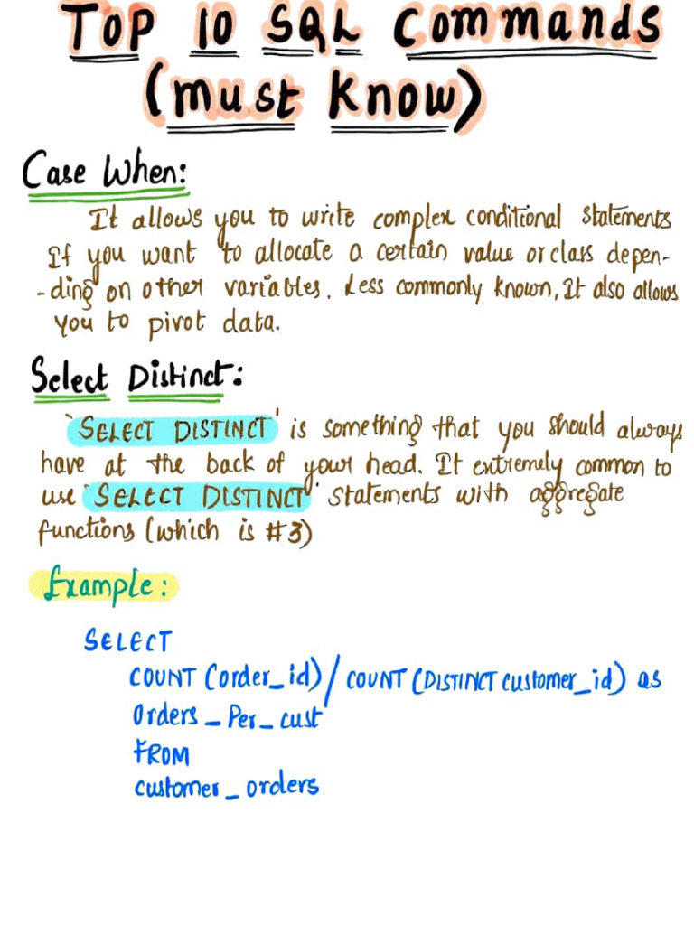 10 SQL Commands You Must Know | PDF