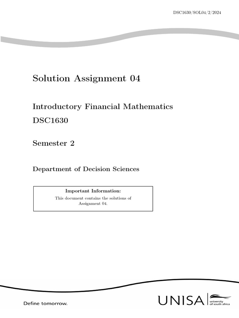 DSC1630 SOL04 - S2 - 2024 Final | PDF | Variance | Statistical Analysis