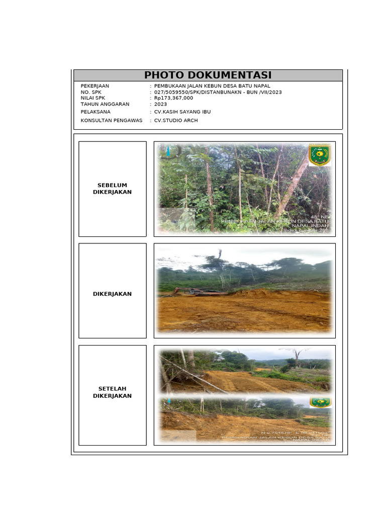 Dokumentasi Proyek Jalan Kebun Desa | PDF