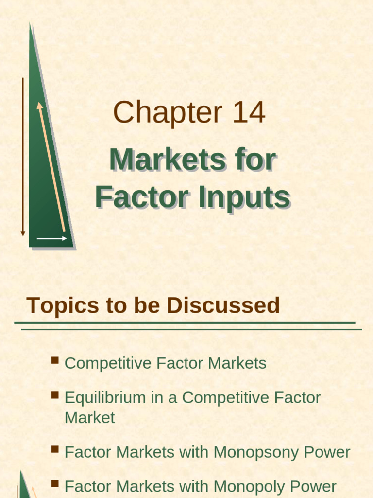 14-8e-Markets For Factor Inputs | PDF | Labour Economics | Trade