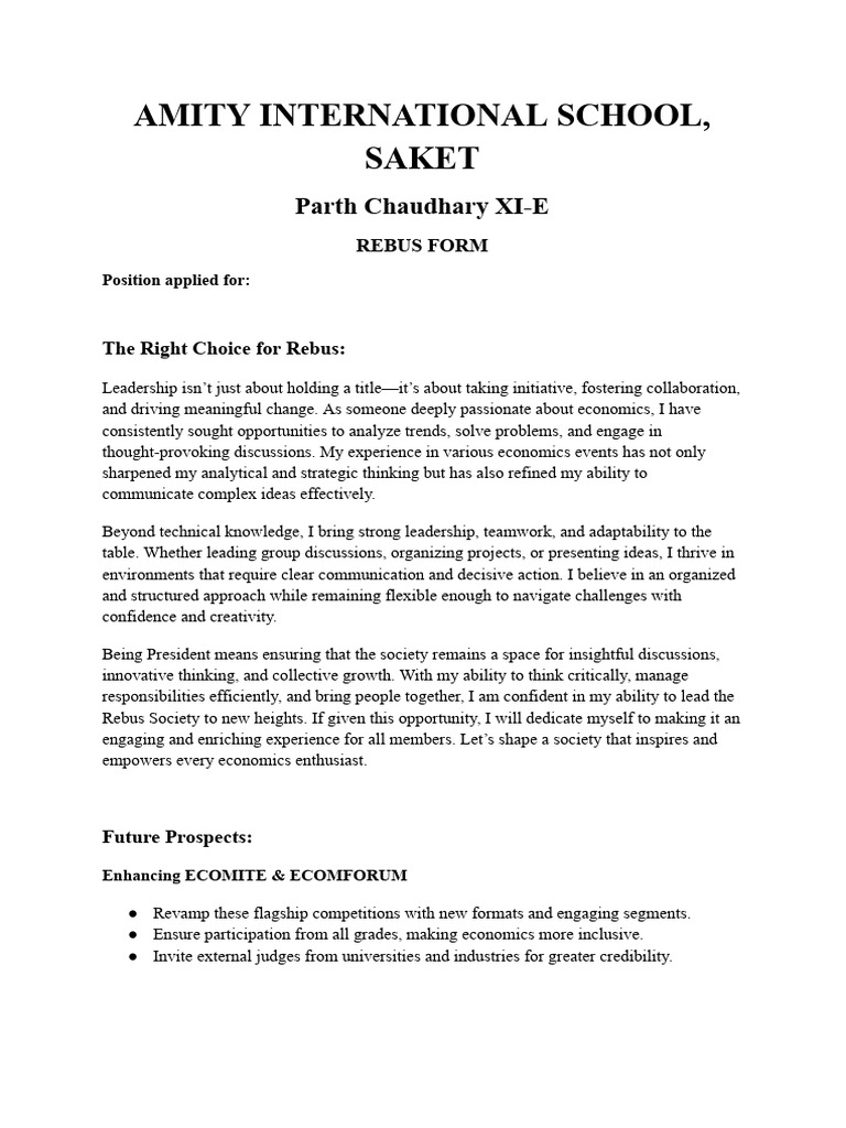 Amity International School, Saket | PDF | Economics | Leadership