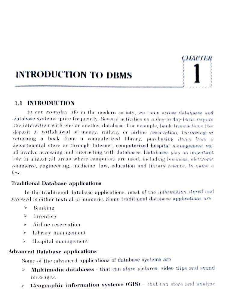 DBMS Chapter 01 - Subhash Published | PDF | Databases | Metadata
