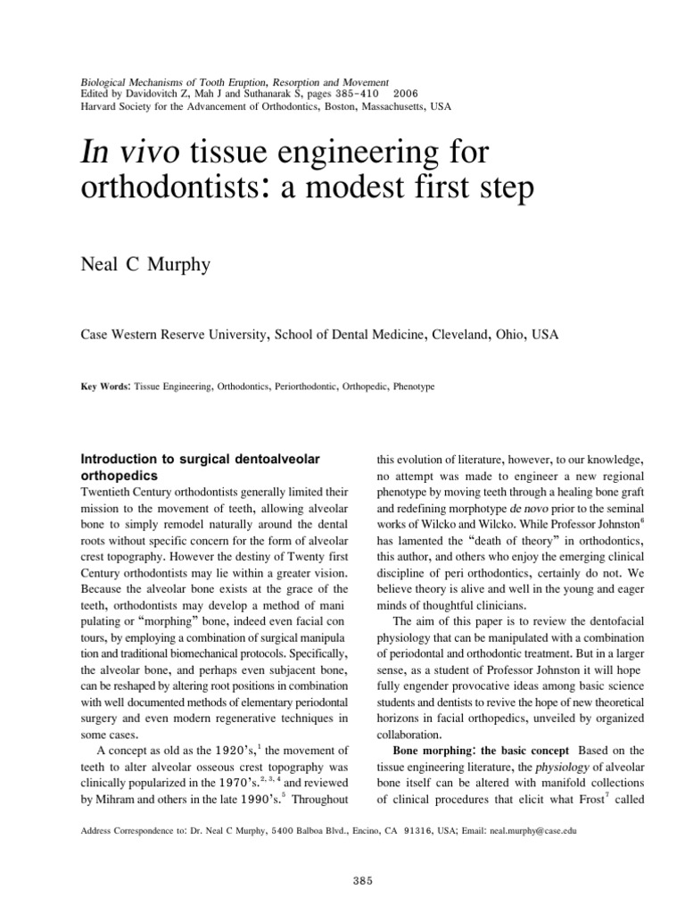 385 Tissue Engineering For Orthodontists | PDF | Orthodontics ...