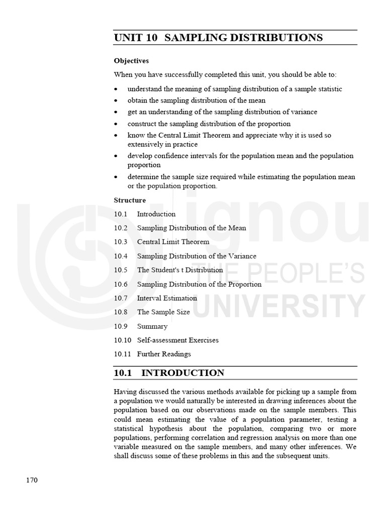 Unit-10 Sampling Distributions | PDF