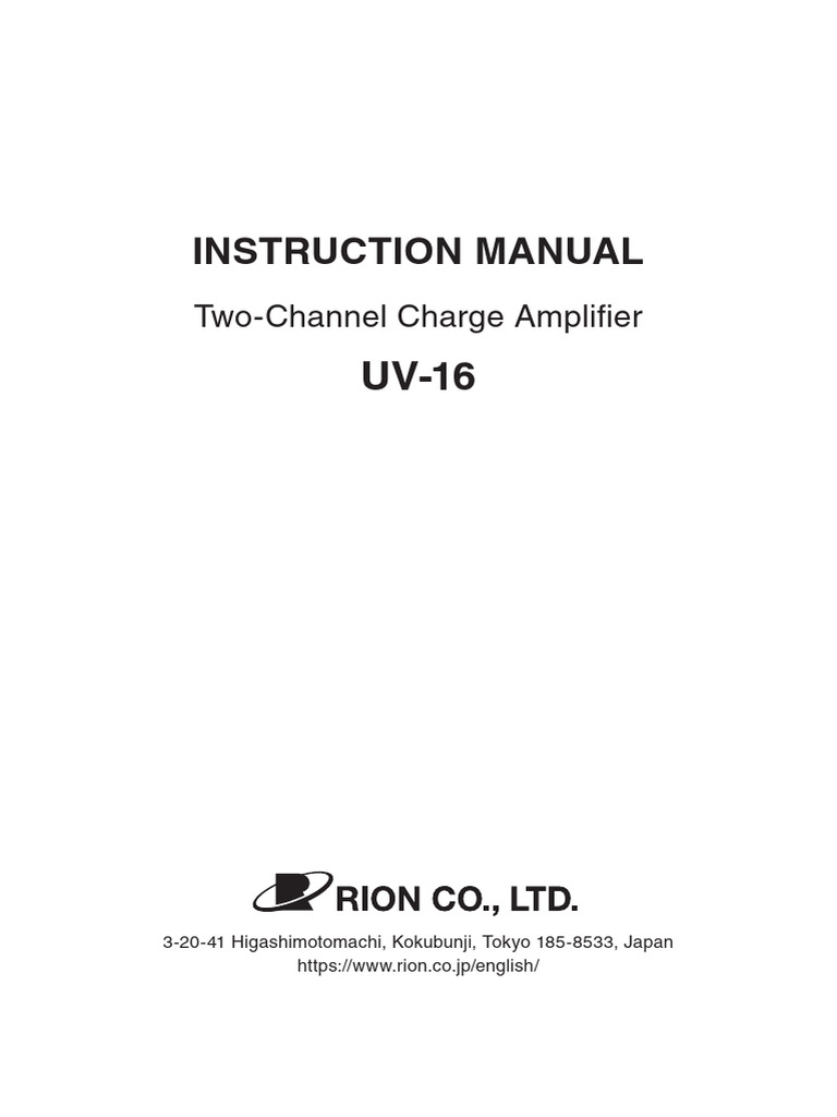 UV-16 Instruction Manual 65790 | PDF | Amplifier | Electrical Connector