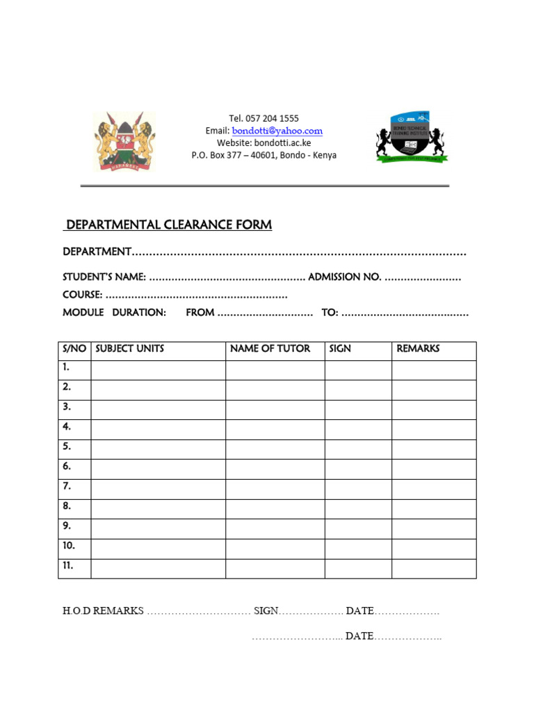 Bondo TTI Clearance and Liability Forms | PDF