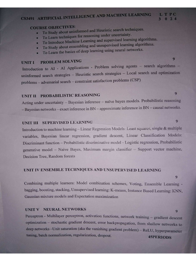 AI&ML Unit1 | PDF