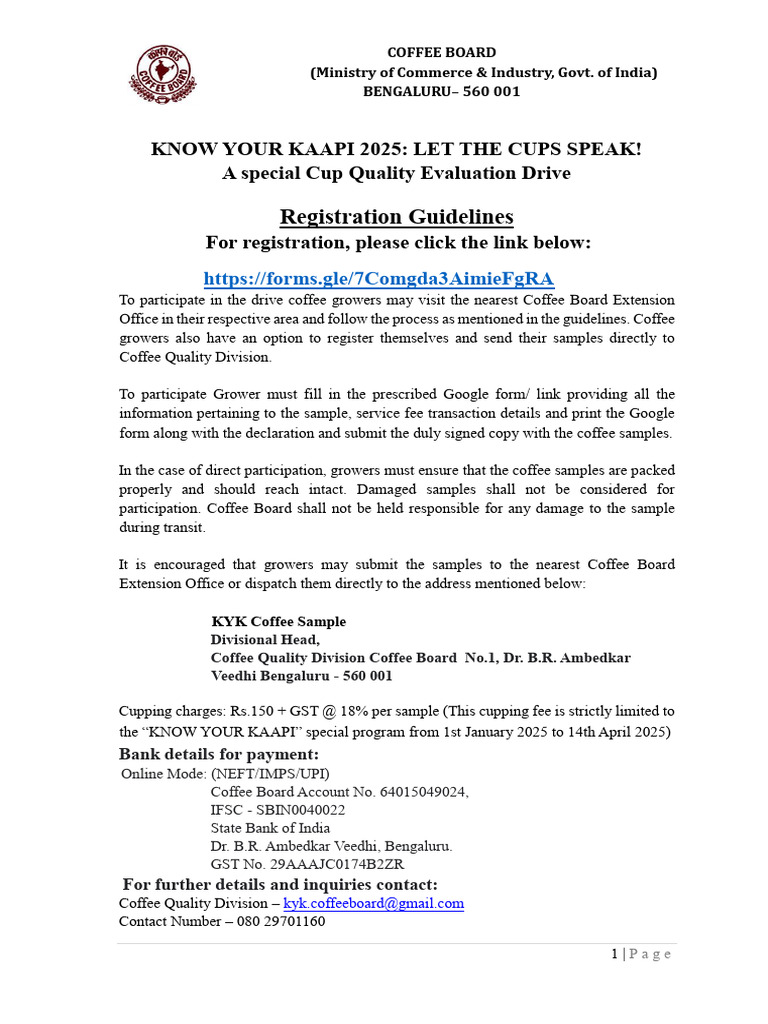 KNOW YOUR KAAPI 2025 - LET THE CUPS SPEAK - A Special Cup Quality ...