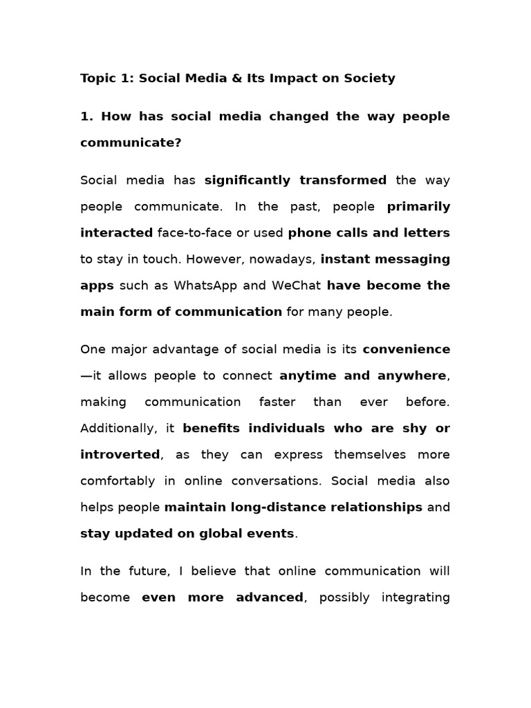 Social Media &environmental Protection P3 Sample Answers | PDF ...