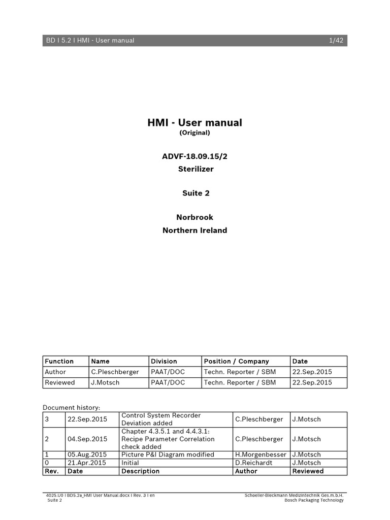 BD5.2a - HMI User Manual - Rev.3 | PDF | Touchscreen | Menu (Computing)