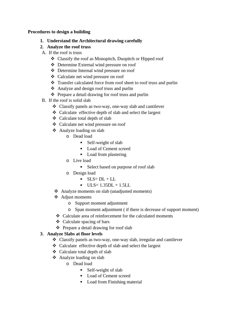 Building Design Procedures Guide | PDF | Beam (Structure) | Stairs