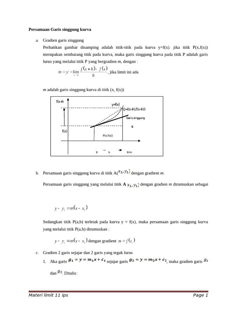 Persamaan Garis Singgung Kurva | PDF