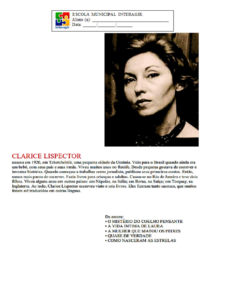 biografia clarice lispector | PDF