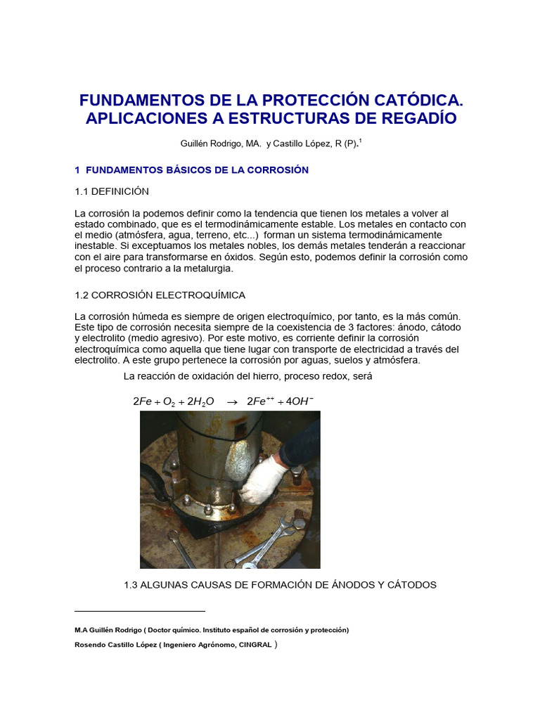 Protección Catódica en Regadíos | PDF | Corrosión | Electroquímica