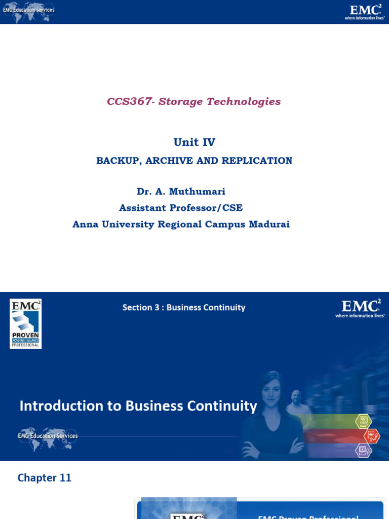 Storage Technologies Unit 4 Part 1 | PDF | Information | Information Technology Management