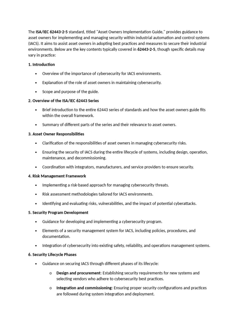 ISA 62443 Asset Owners Implementation Guide | PDF | Computer Security ...