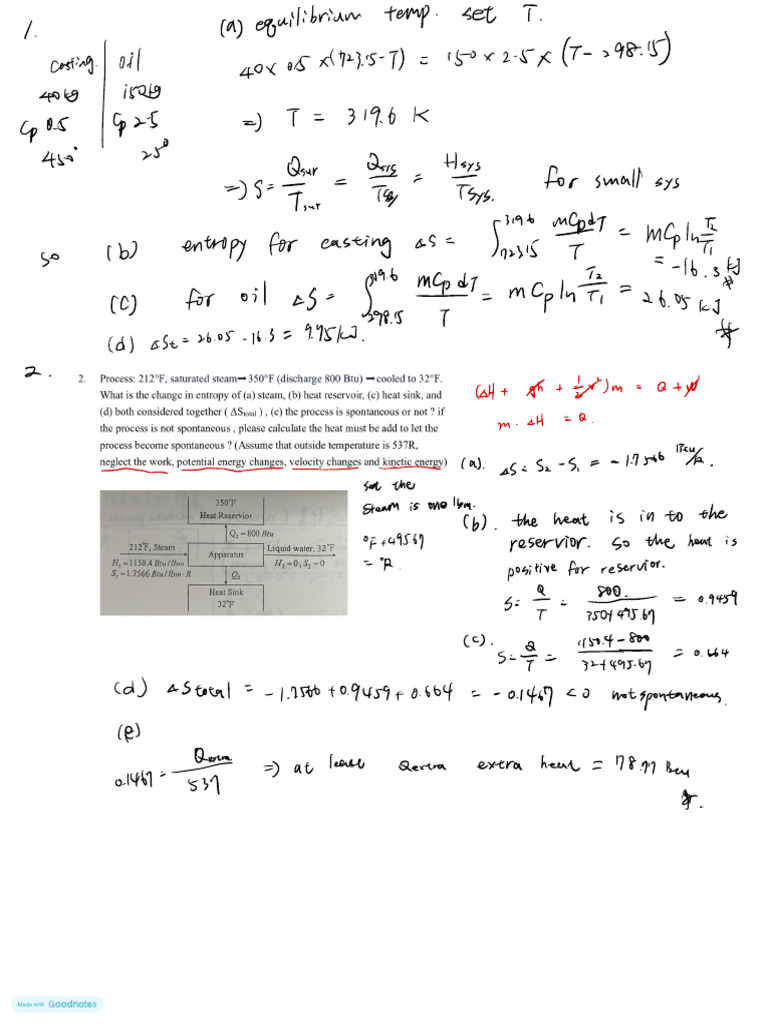 Thermodynamics Calculations and Concepts | PDF | Thermodynamics | Continuum Mechanics
