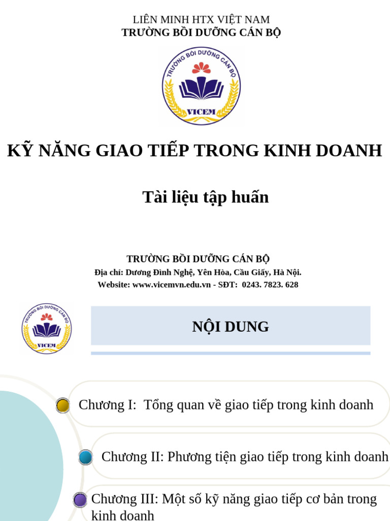 KỸ NĂNG GIAO TIẾP TRONG KINH DOANH | PDF