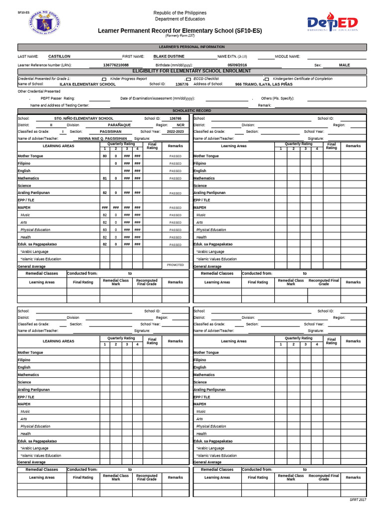 1-Section - Temporary Report Card Na Maliit 2024-2025 | PDF | Metro ...
