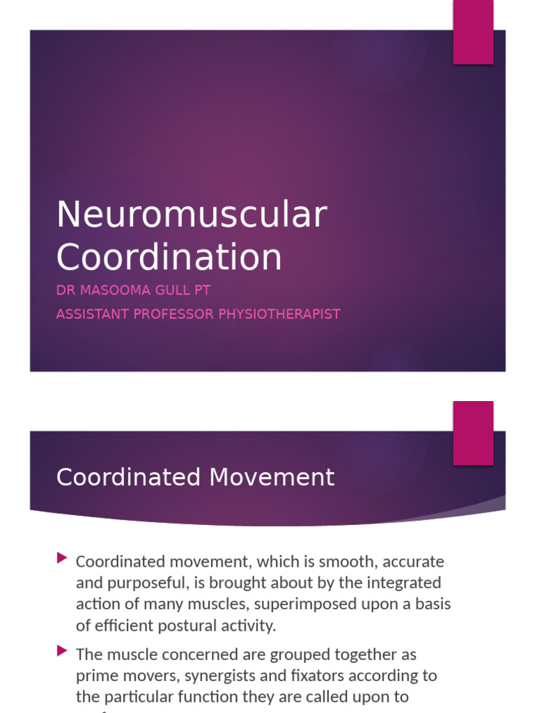 Neuromuscular Coordination Overview | PDF | Anatomical Terms Of Motion ...