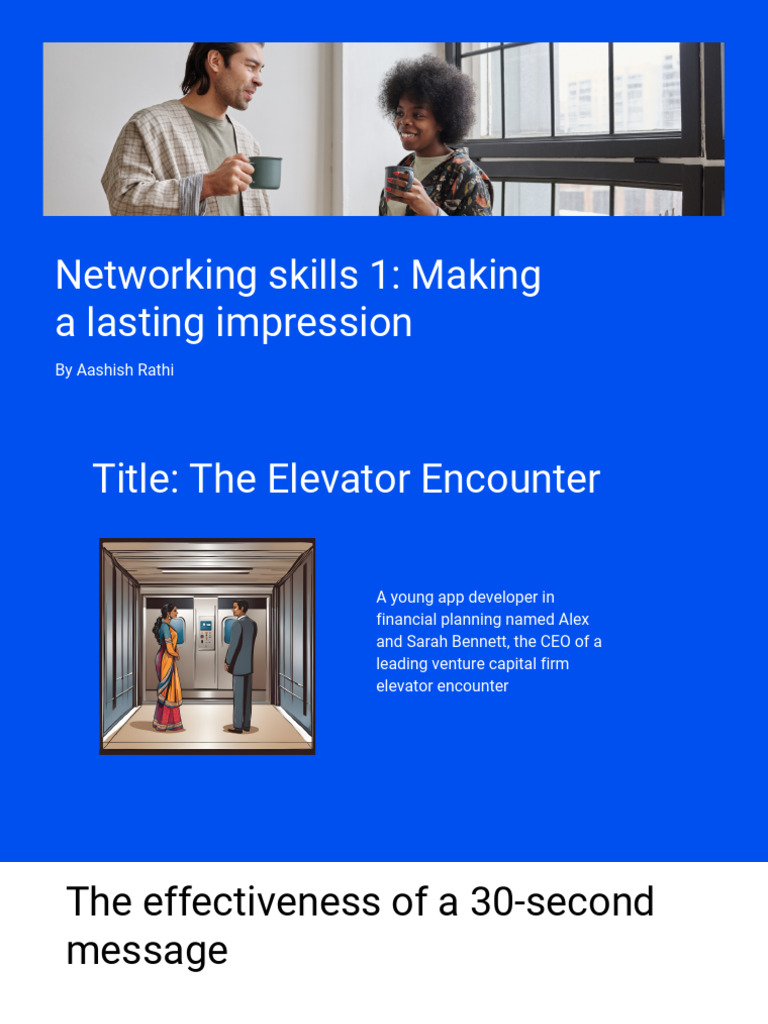 Mastering Networking: 30-Second Pitch Guide | PDF | Communication ...