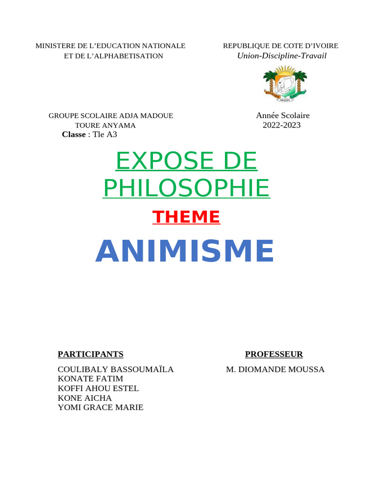 Définition et implications de l'animisme | PDF | Spiritualité ...