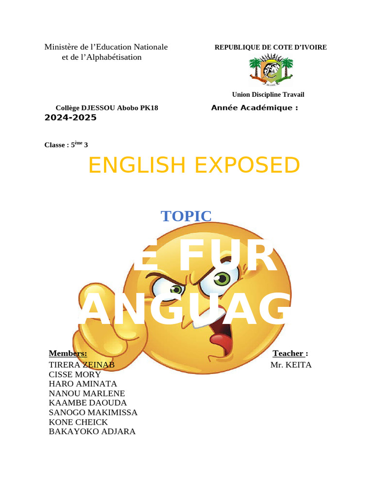 Expose D'anglais Theme Fury | PDF | Anger | Human Communication
