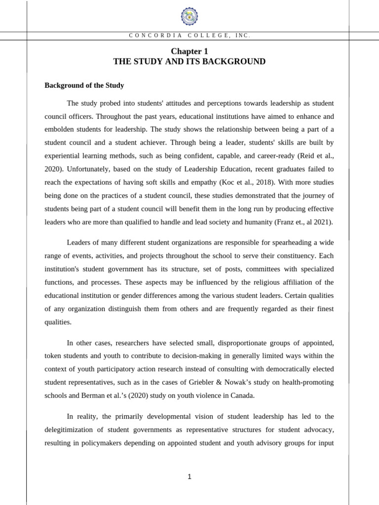 Student Council Leadership Attitudes Study | PDF | Survey Methodology ...