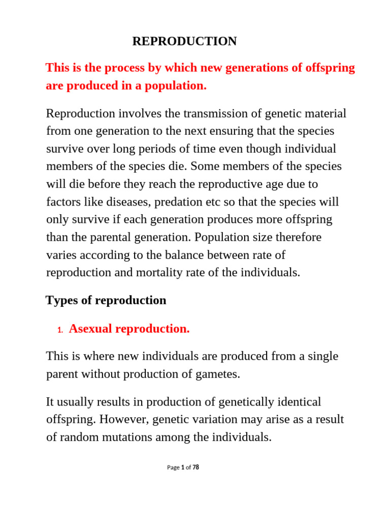 A Level Biology Notes Reproduction Nabisunsa Girls Secondary School ...