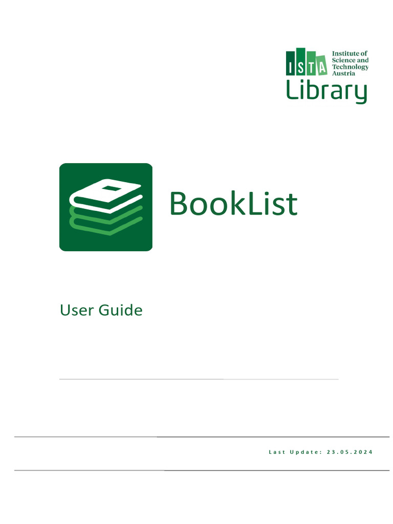 BookList Documentation | PDF | Books | Libraries