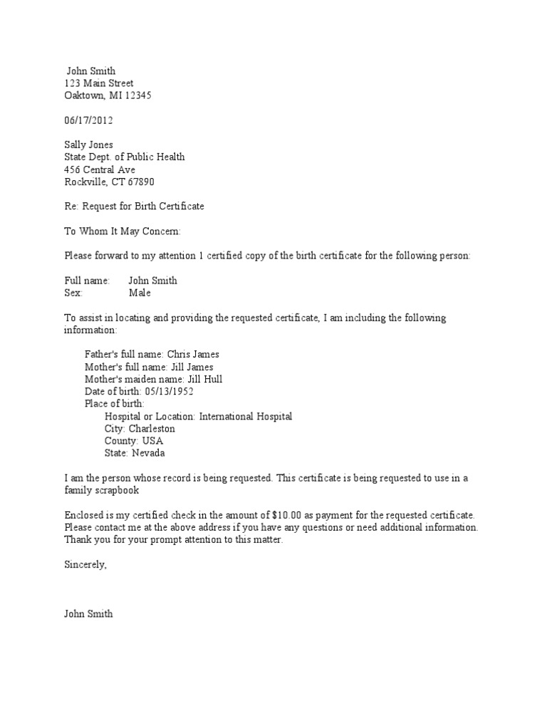 Birth or Death Certificates Request