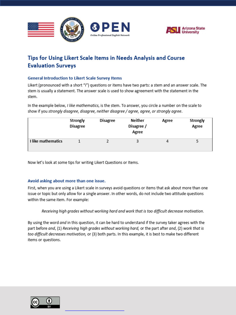 Tips For Using Likert Scale Questions | PDF | Likert Scale