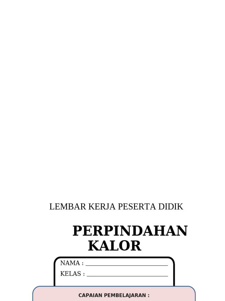 LKPD PERPINDAHAN KALOR | PDF