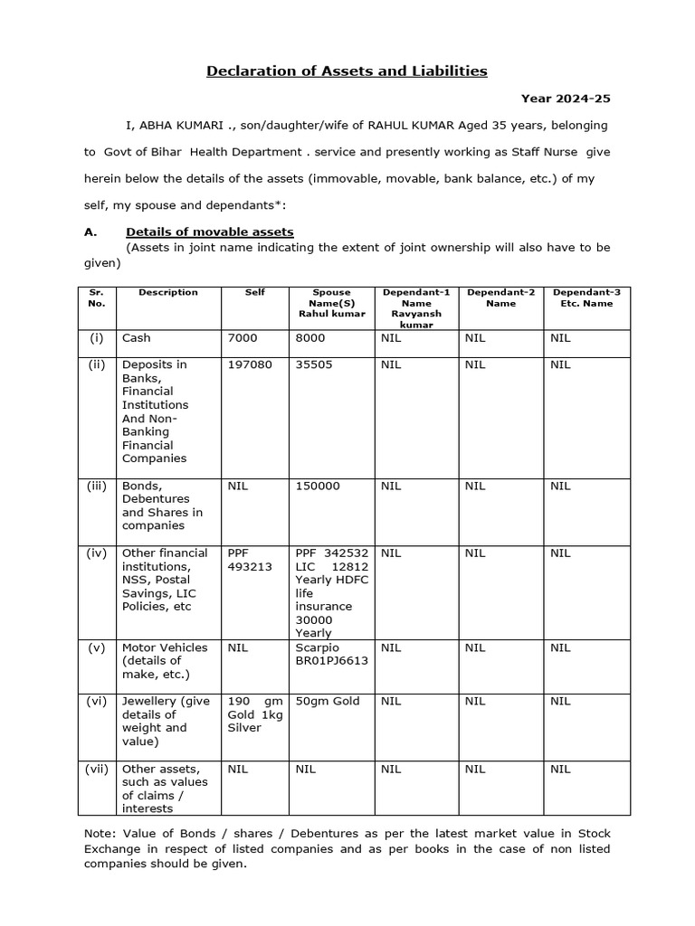 Property Return Form 2018 | PDF | Economies | Money